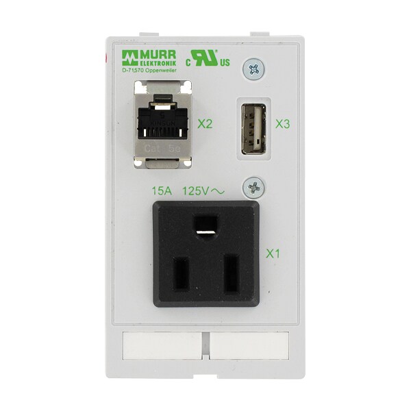 Murrelektronik MODLINK MSDD SINGLE COMBI INSERT USA NEMA 5-15, 1xUSB-A female/female + 1xRJ45 ...
